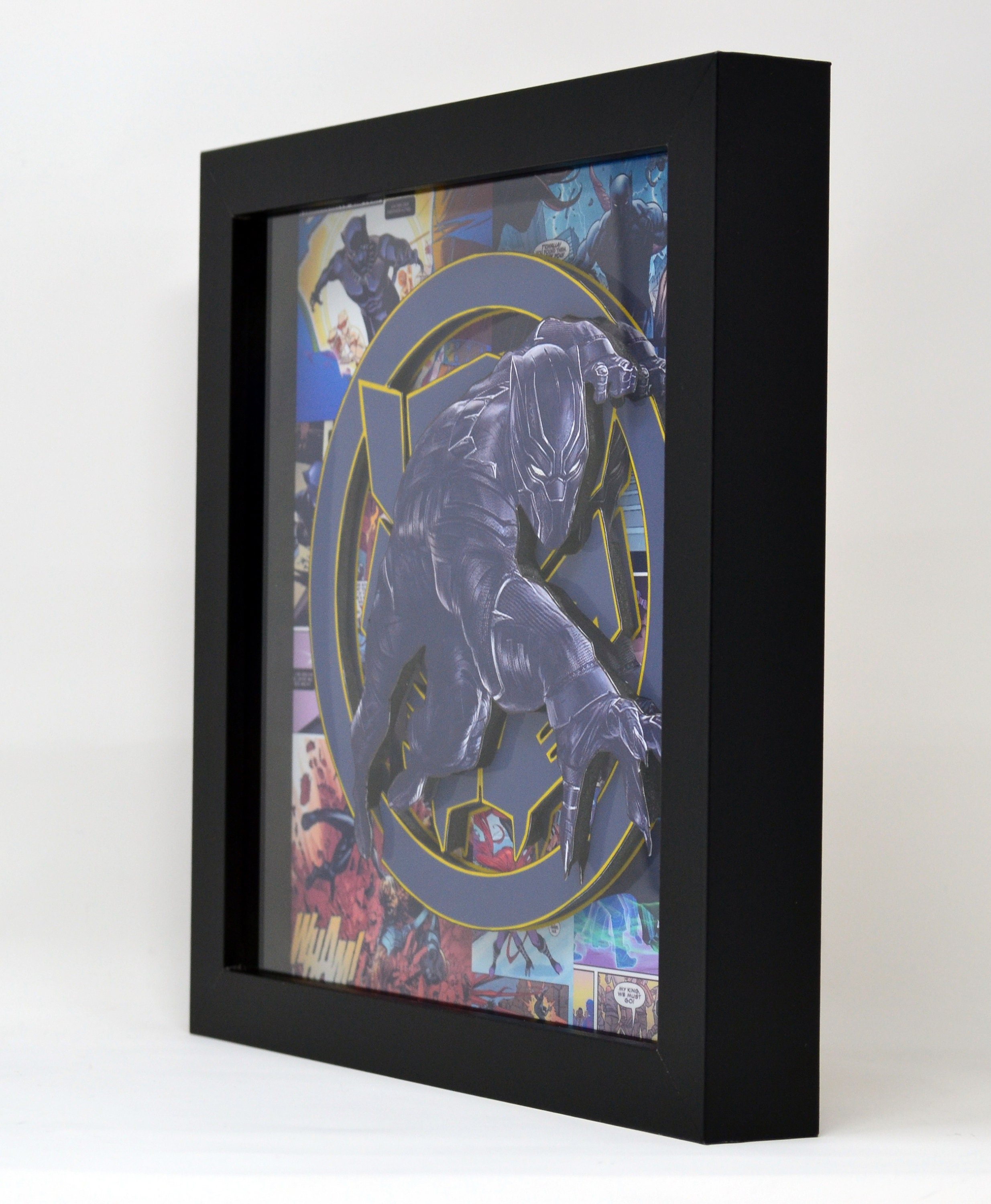 Black Panther 3D Comic Book Shadow Box Decor | Etsy