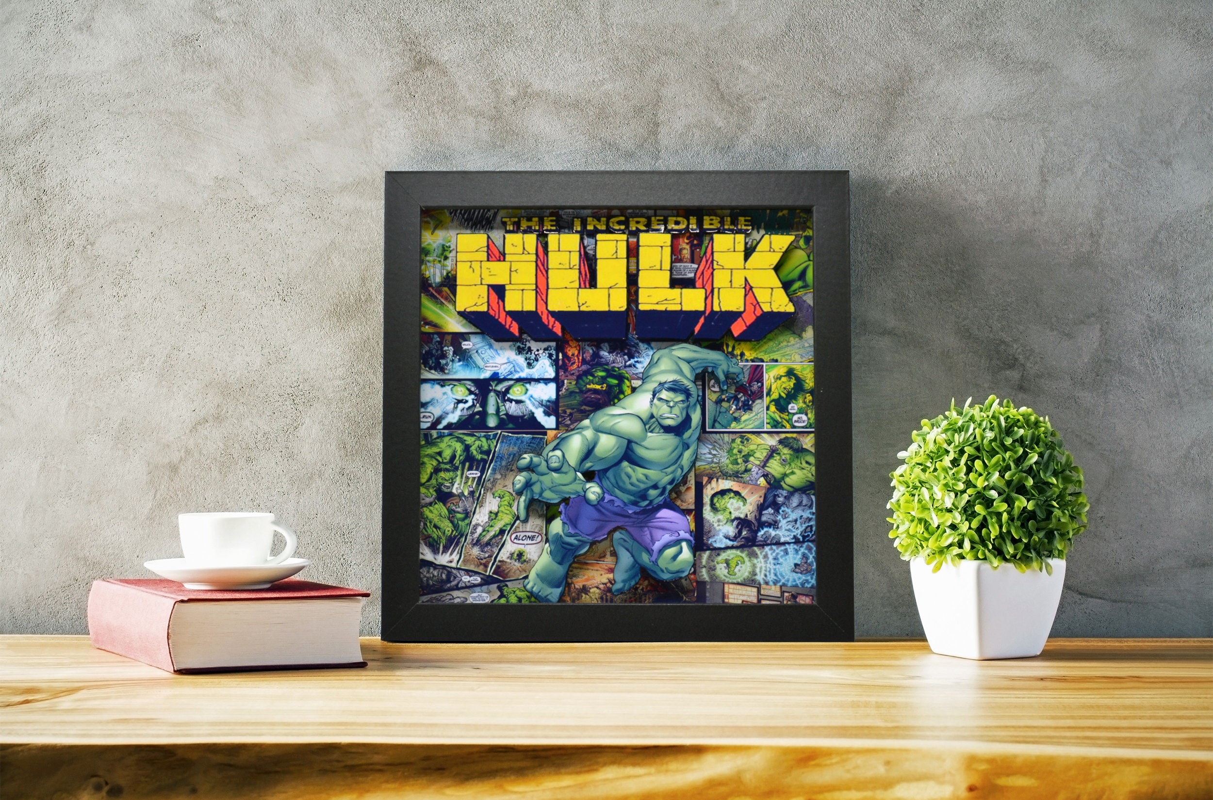 The Incredible Hulk 3D Comic Book Shadow Box Wall Decor | Etsy