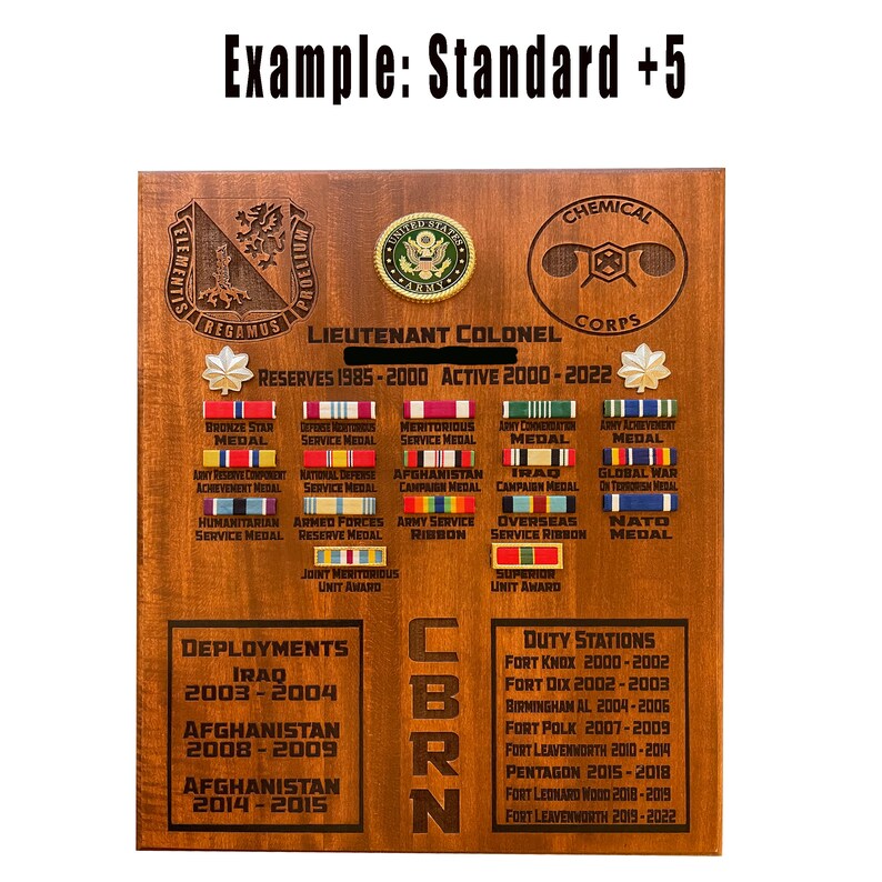 Personalized Custom Made Military Ribbon Display Plaque - Etsy