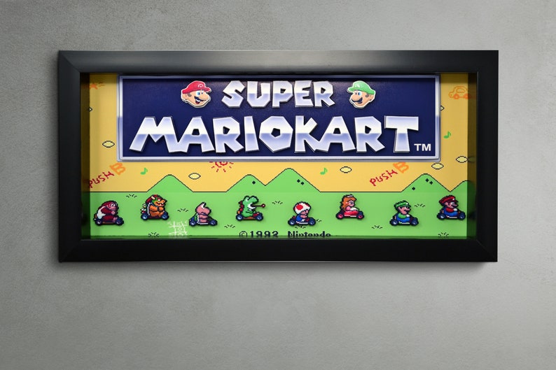 Super Mario Kart Video Game Shadow Box Wall Art - Etsy