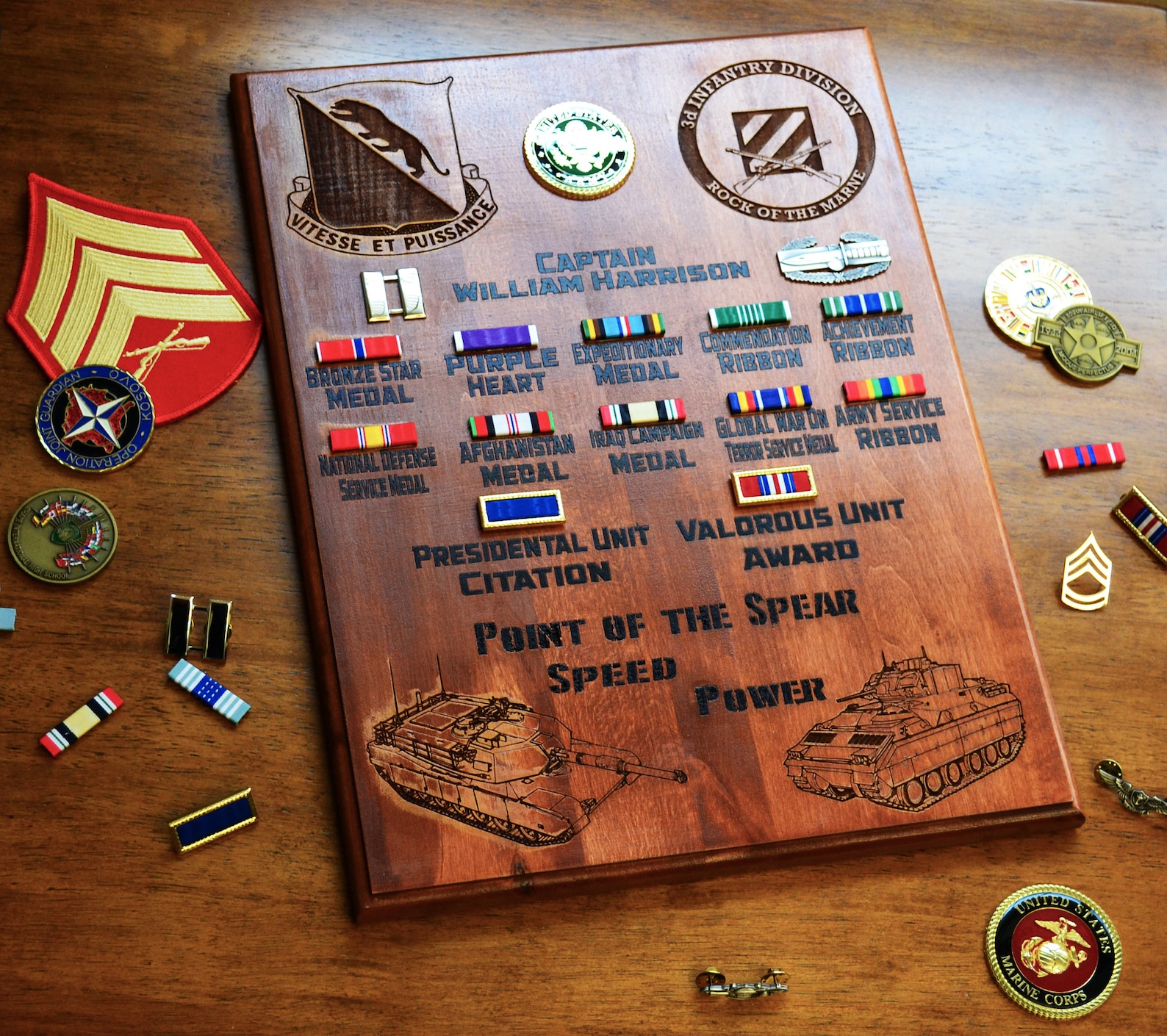 Personalized Custom Made Military Ribbon Display Plaque - Etsy