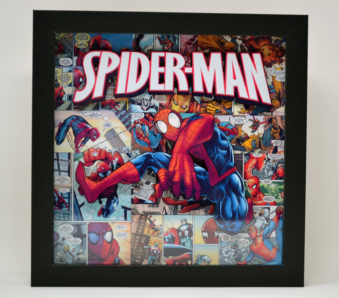 Spiderman Comic Book 3D Shadow Box Wall Art | Etsy