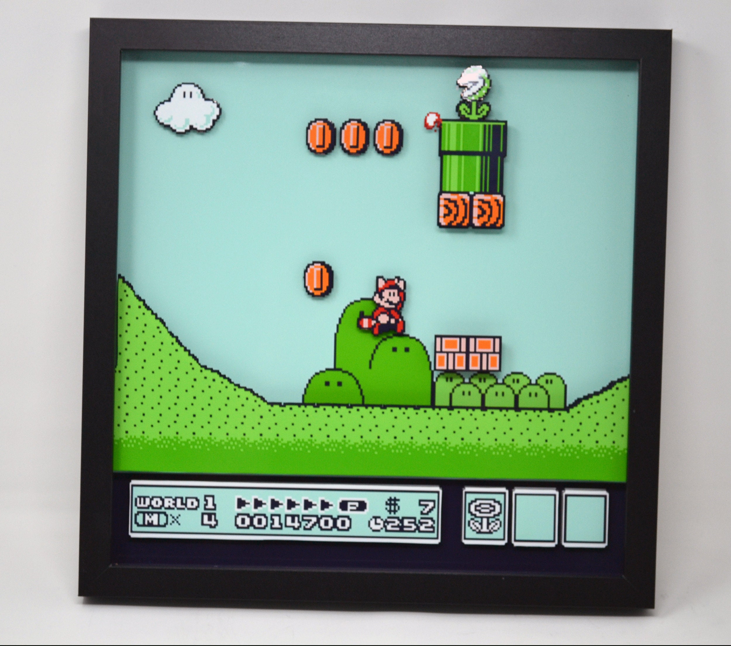 Super Mario Bros NES Video Game Shadow Box Wall Art - Etsy