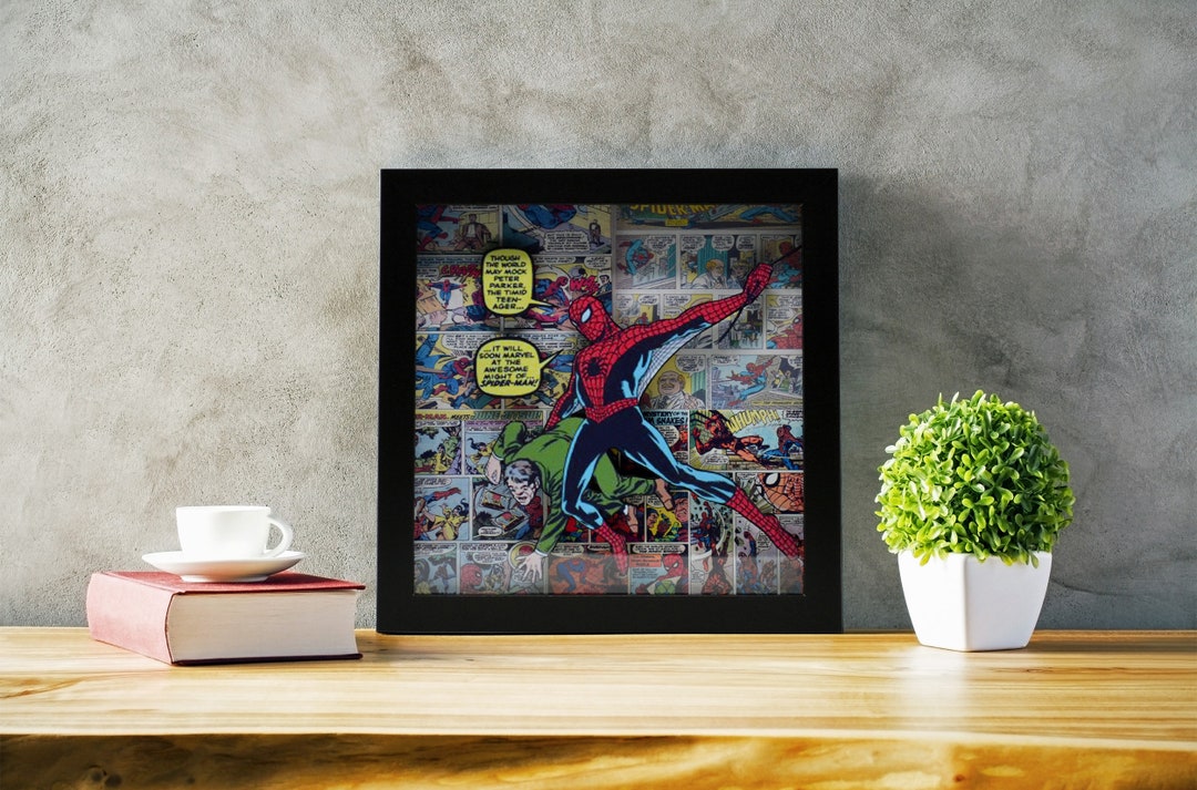 Classic Spiderman 3D Comic Book Shadow Box Decor - Etsy