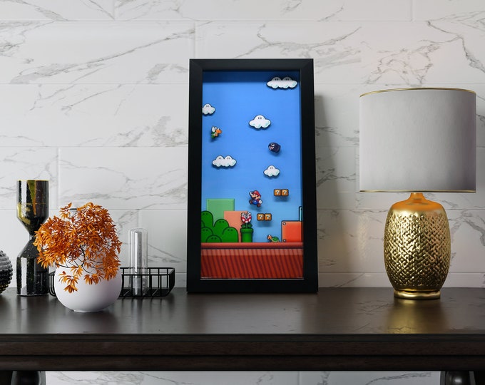 Super Mario Bros Video Game Shadow Box Wall Art - Etsy
