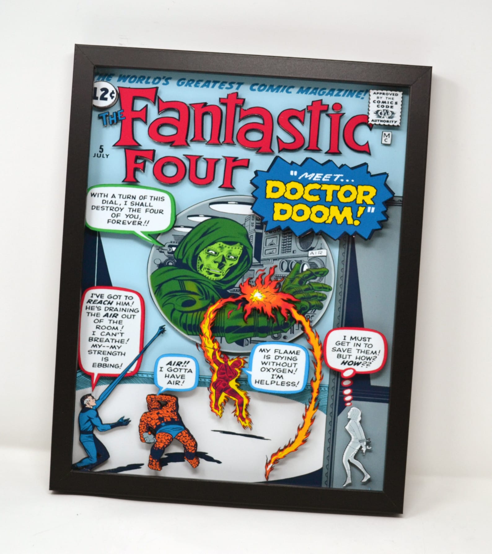Fantastic Four Comic Book Cover 3D Shadow Box Decor | Etsy