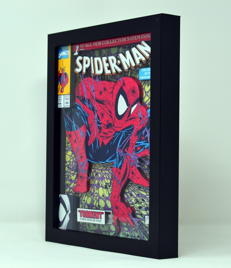 Spiderman Comic Book Cover Shadow Box Wall Art Spider Man - Etsy