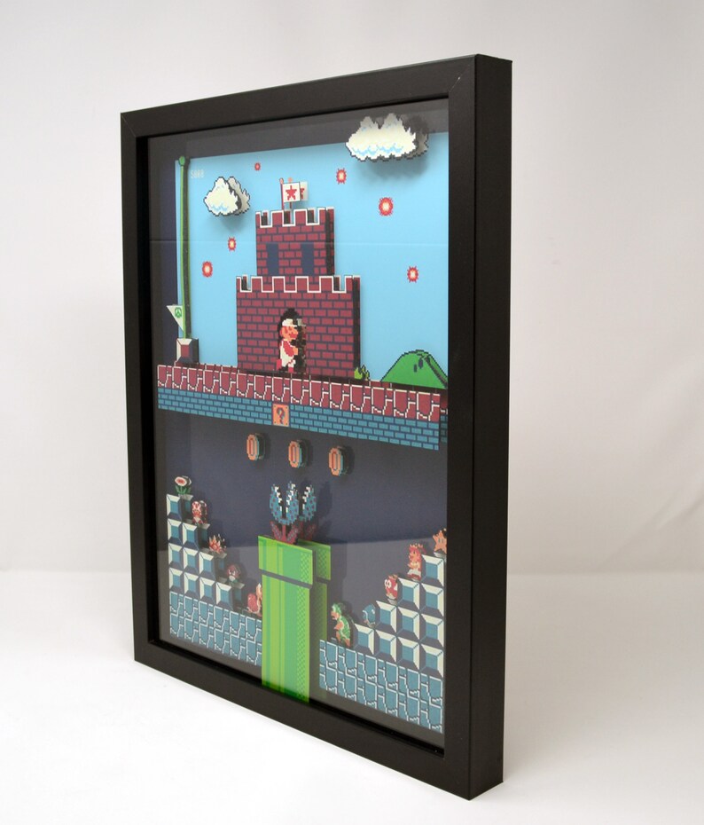 Super Mario Video Game 3D Shadow Box Decor - Etsy