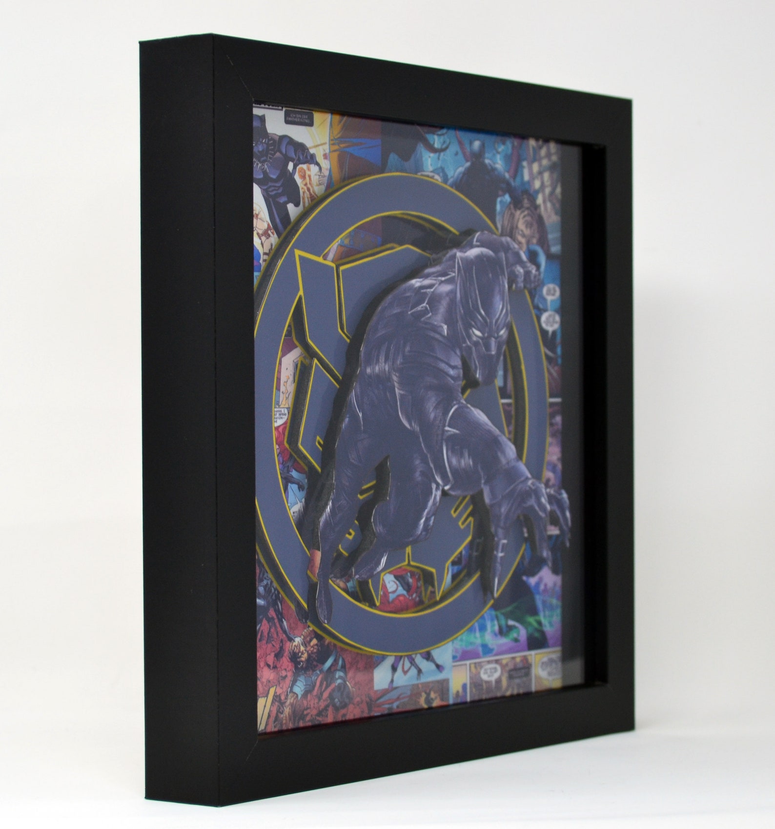 Black Panther 3D Comic Book Shadow Box Decor | Etsy