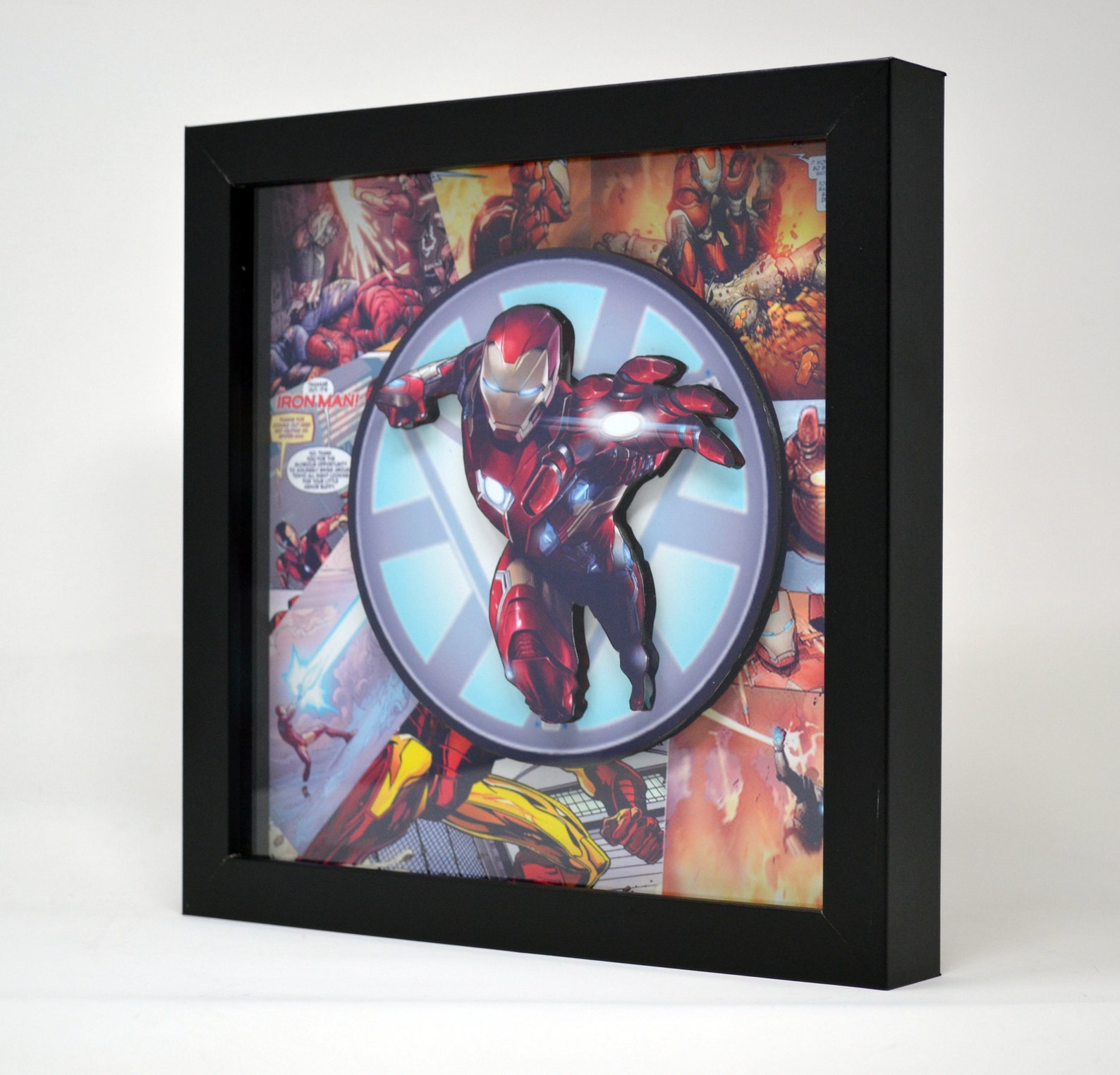 Iron Man 3D Comic Book Shadow Box Decor - Etsy