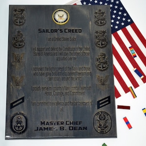 US Navy Sailor's Creed Gift, Custom Military Gift, Personalized Going ...
