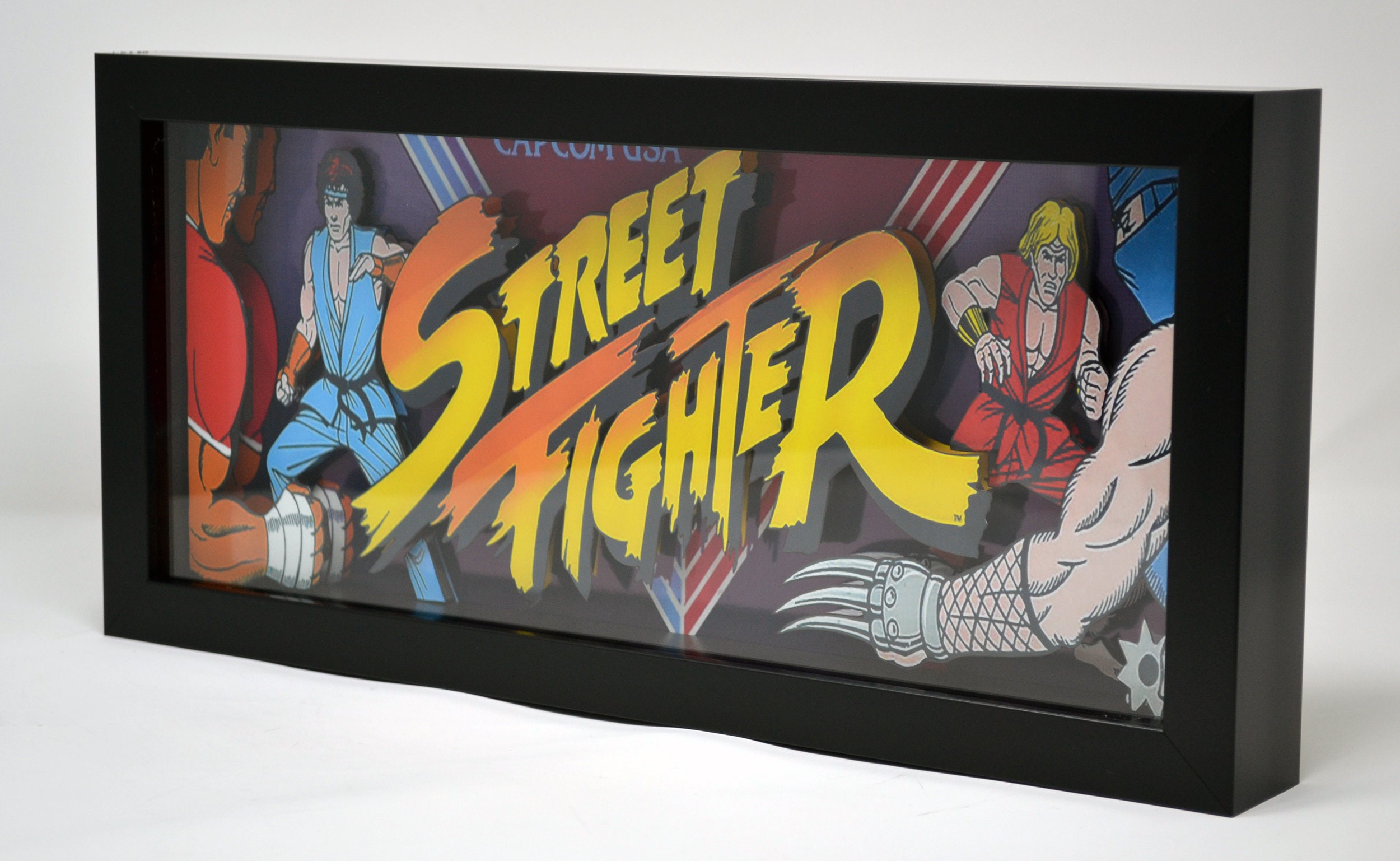 Street Fighter Arcade Marquee Video Game 3D Shadow Box Decor | Etsy