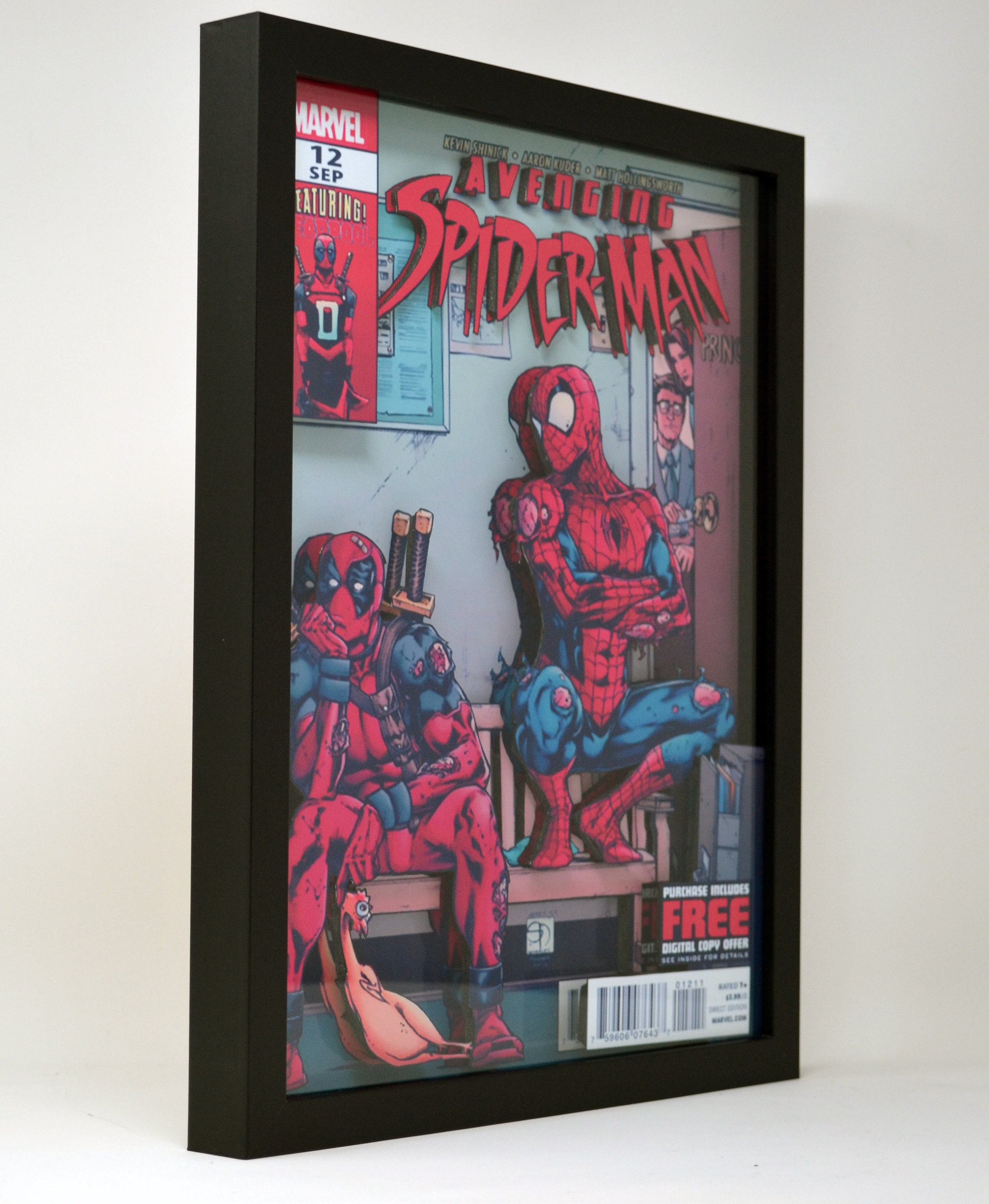 Spiderman and Deadpool Comic Book 3D Shadow Box Decor - Etsy