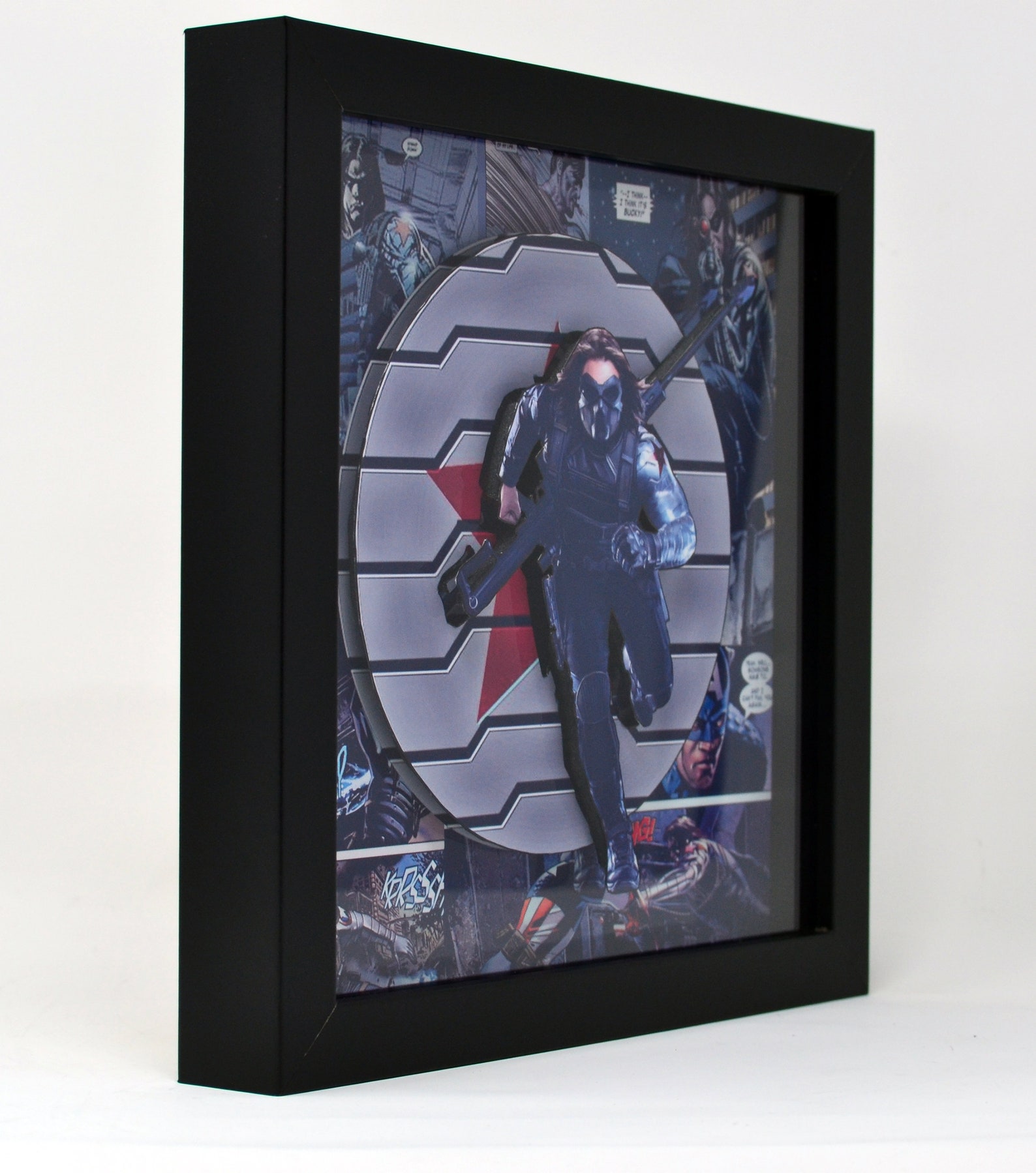 Winter Soldier Comic Book 3D Shadow Box Decor | Etsy