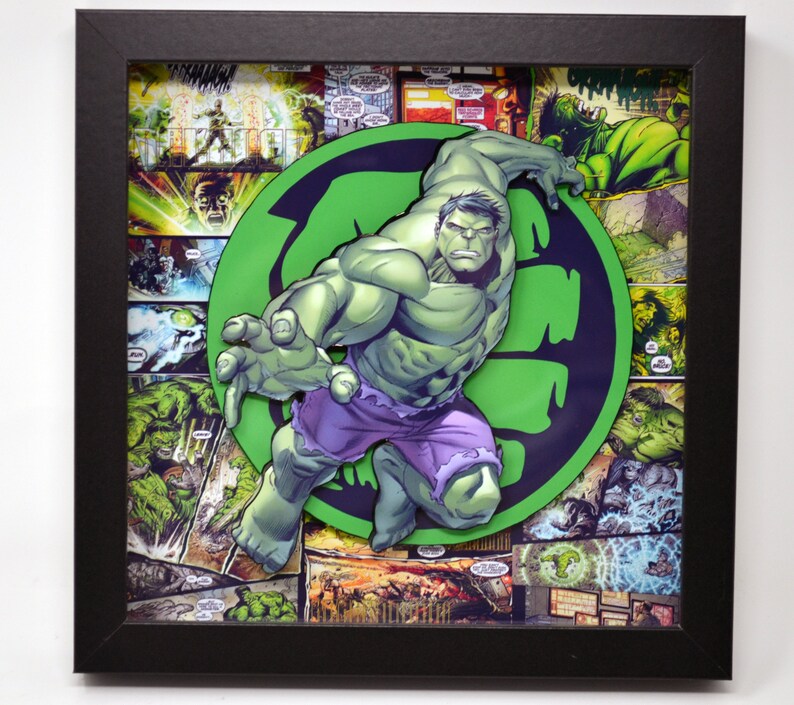 Hulk 3D Comic Book Shadow Box Decor | Etsy