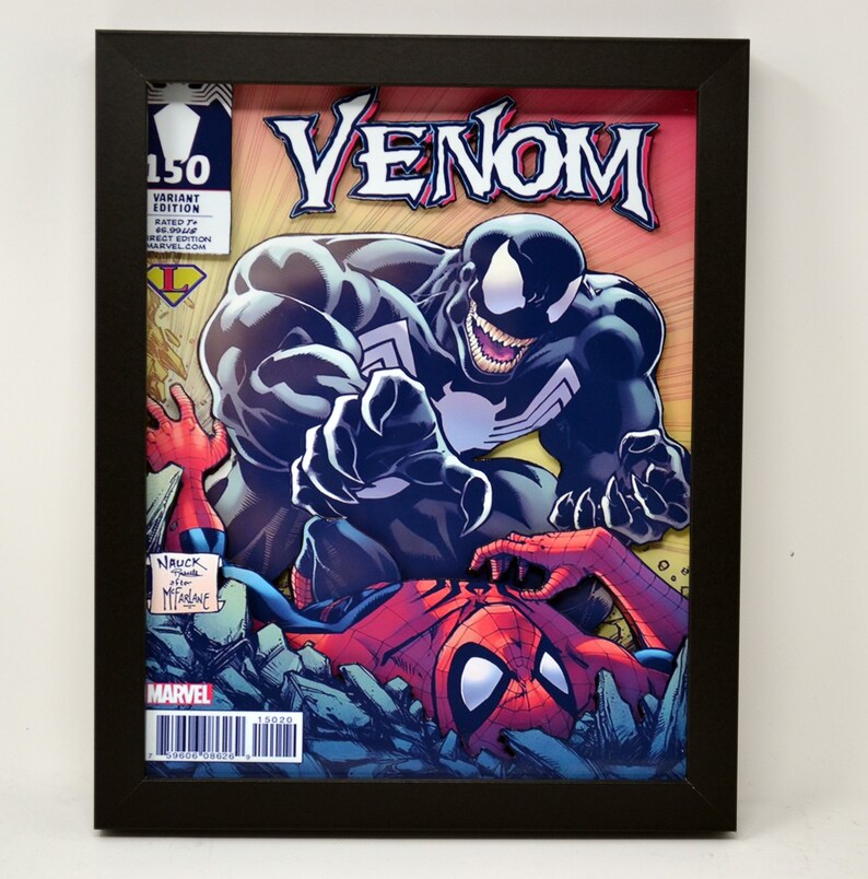Venom Comic Book Cover 3D Shadow Box Decor | Etsy