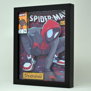 Spiderman Spiderverse Comic Book Cover 3D Shadow Box Decor - Etsy
