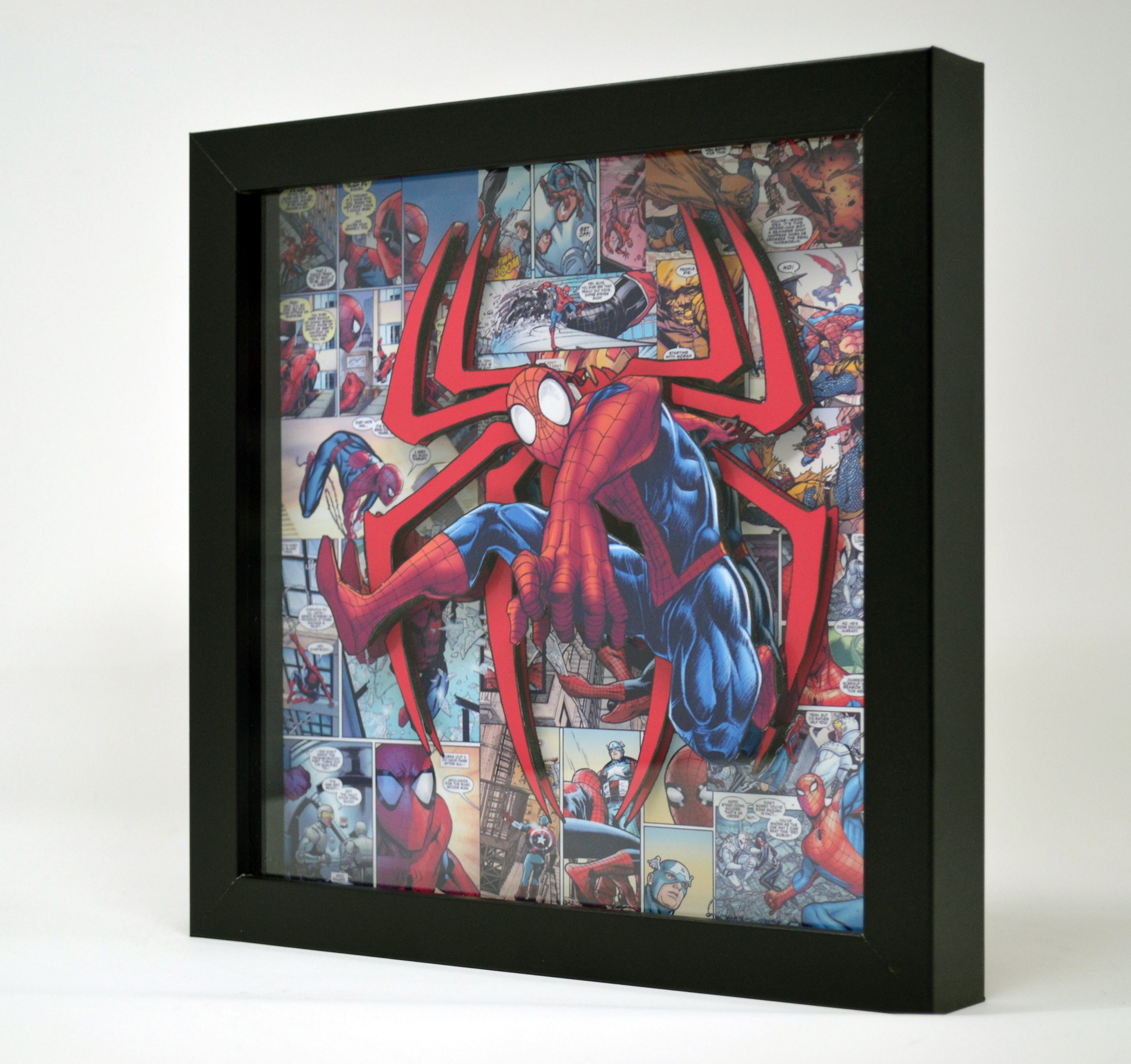 Spiderman 3D Comic Book Shadow Box Decor | Etsy