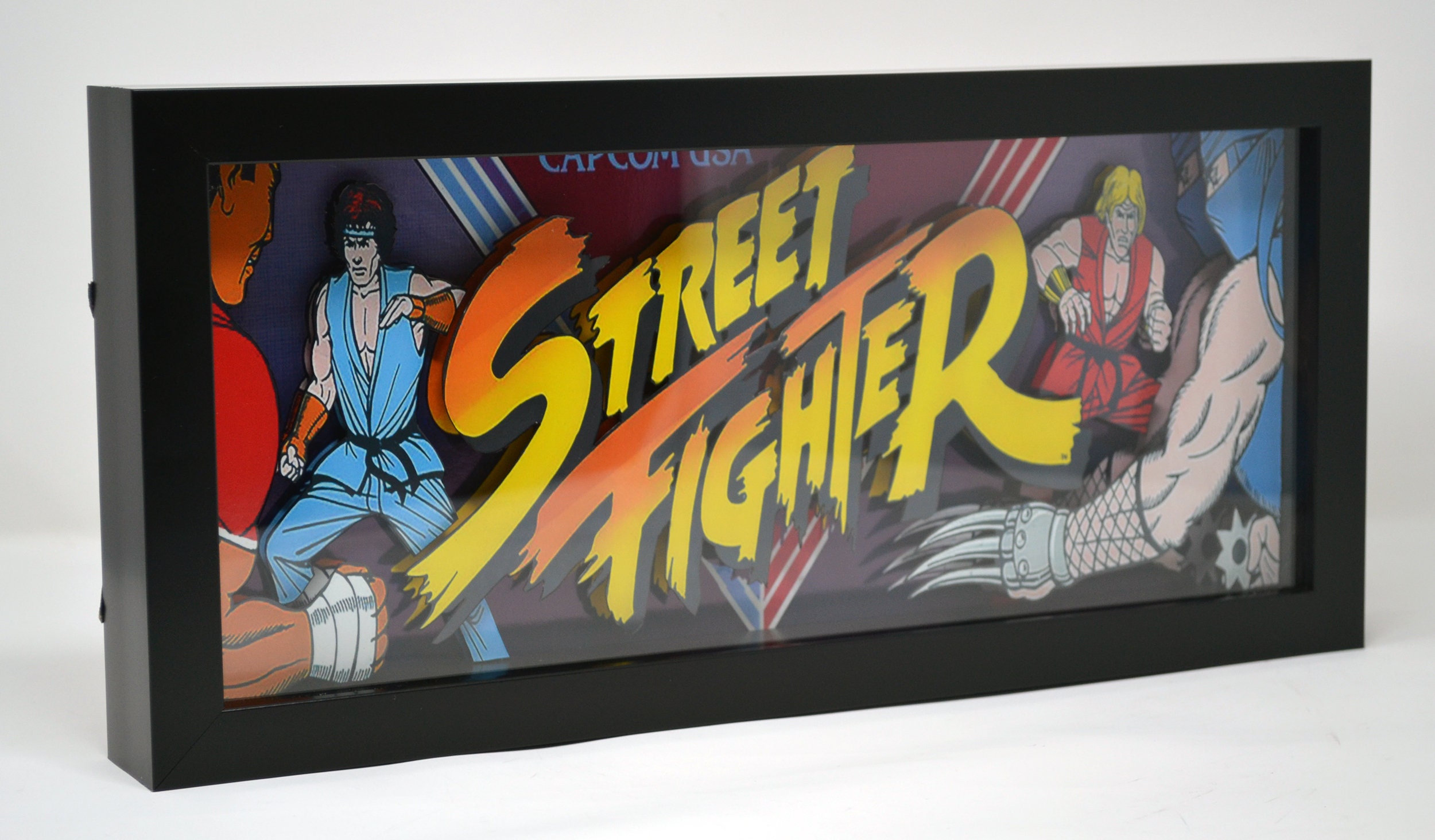 Street Fighter Arcade Marquee Video Game 3D Shadow Box Decor | Etsy