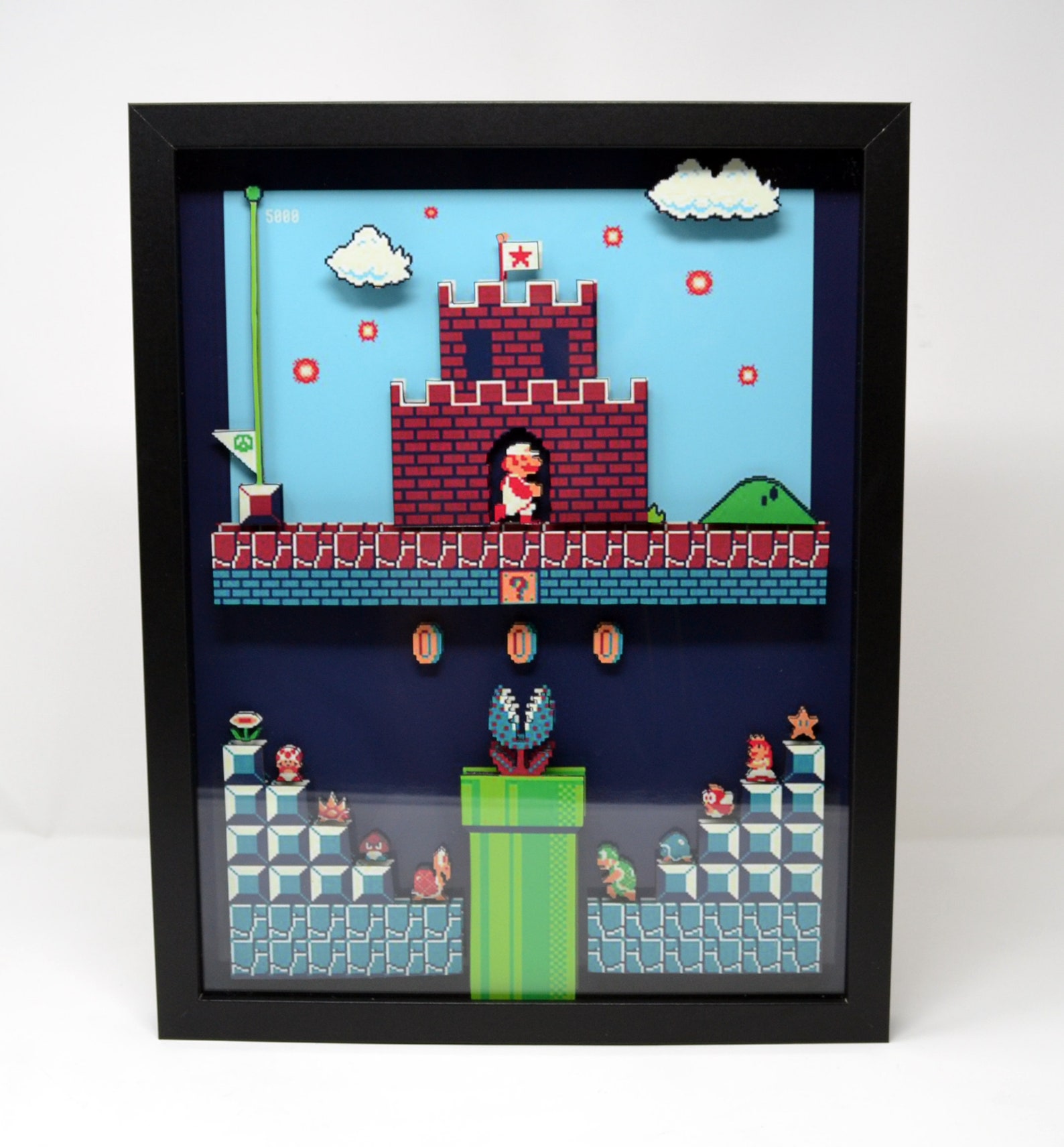 Super Mario Video Game 3D Shadow Box Decor | Etsy