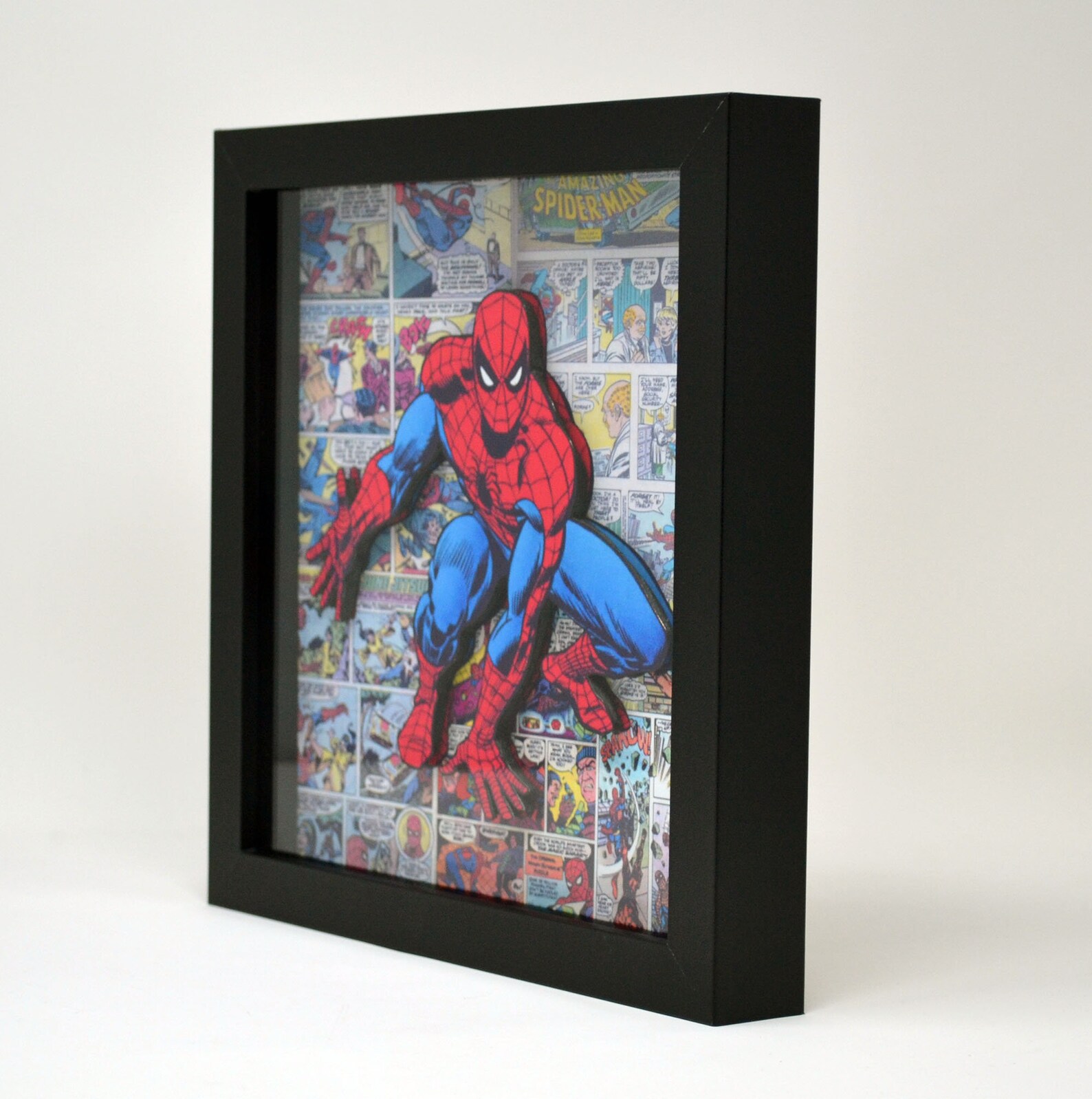 Spiderman Comic Book Shadow Box Wall Art Handmade Spider Man - Etsy