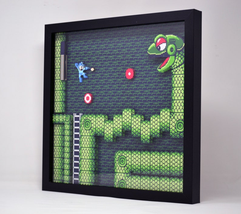 Mega Man 3D Video Game Shadow Box Decor - Etsy