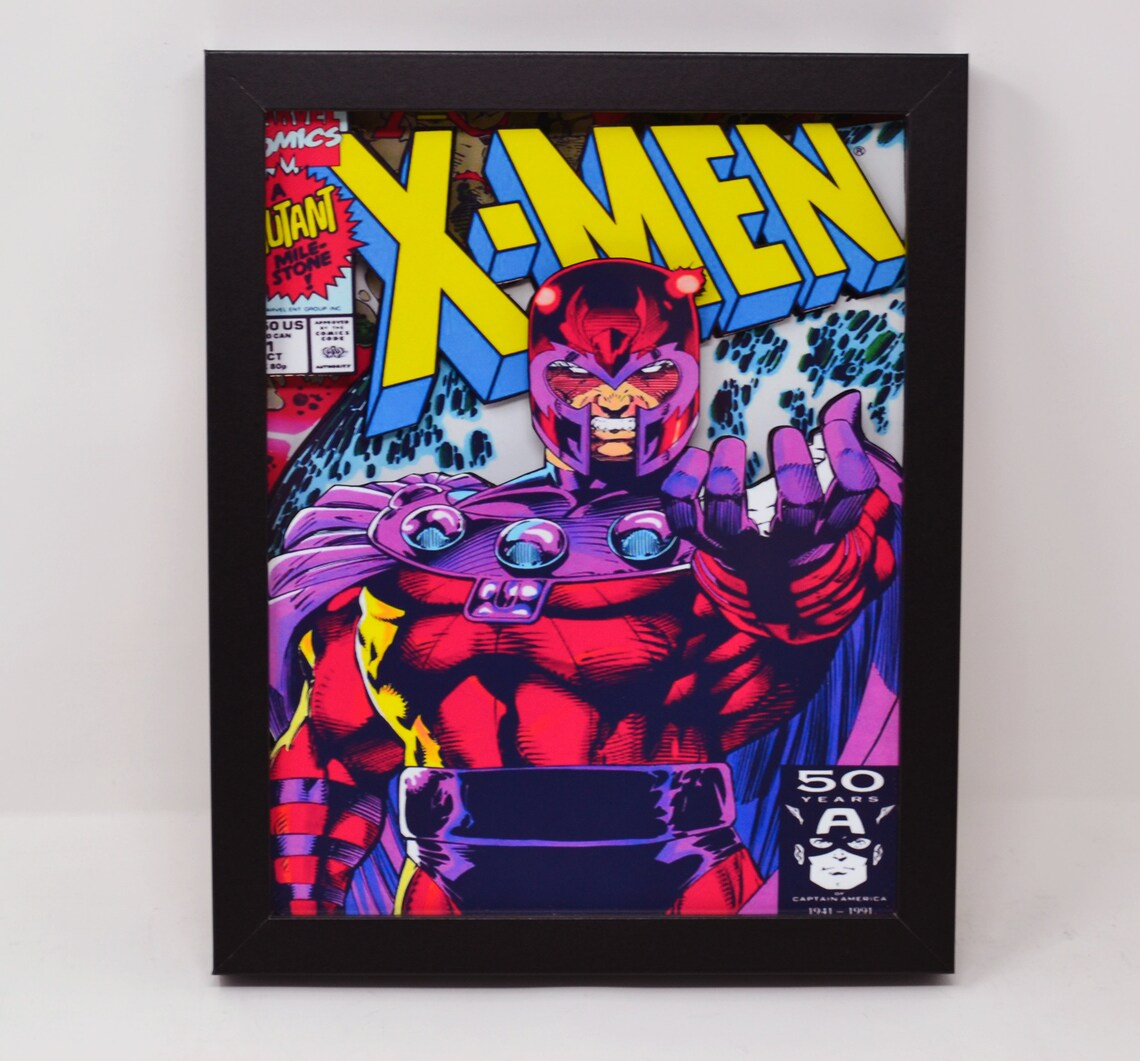 X-men Comic Book Cover Shadow Box Wall Art Magneto Comic Book - Etsy