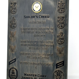 US Navy Sailor's Creed Gift, Custom Military Gift, Personalized Going ...