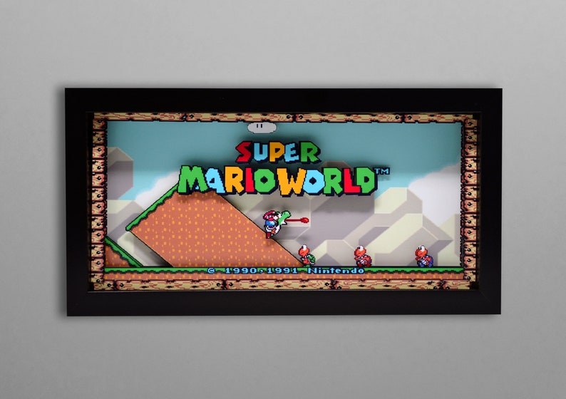 Super Mario World Video Game Shadow Box Wall Art - Etsy