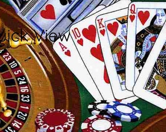 Slot Machine Fabric Dean's Slot Machines Coins by Midcoast Miscellany ...