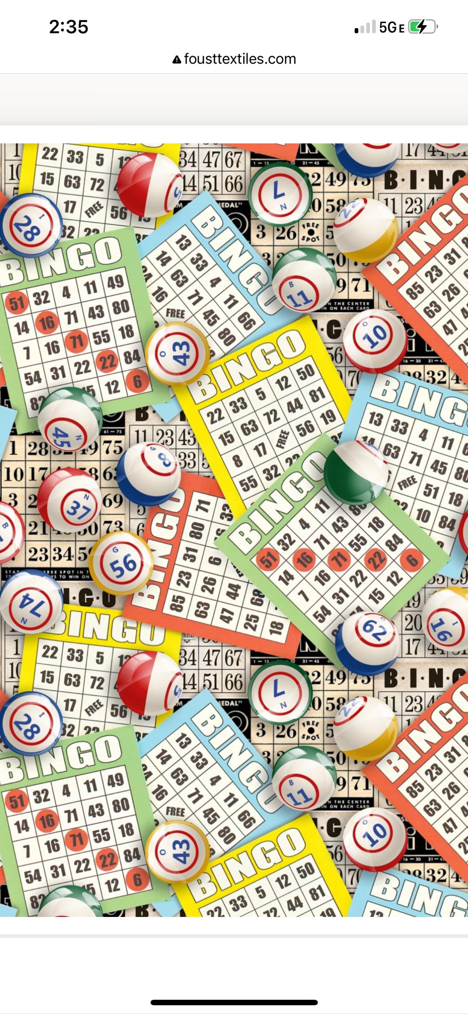 Bingo Fabric #1 - Etsy