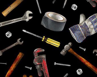 Tool Fabric by the Yard Tossed Garage Workshop Tools - Etsy