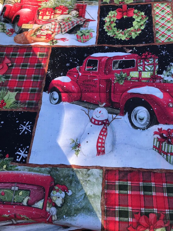 Red Truck Collage Panel | Etsy