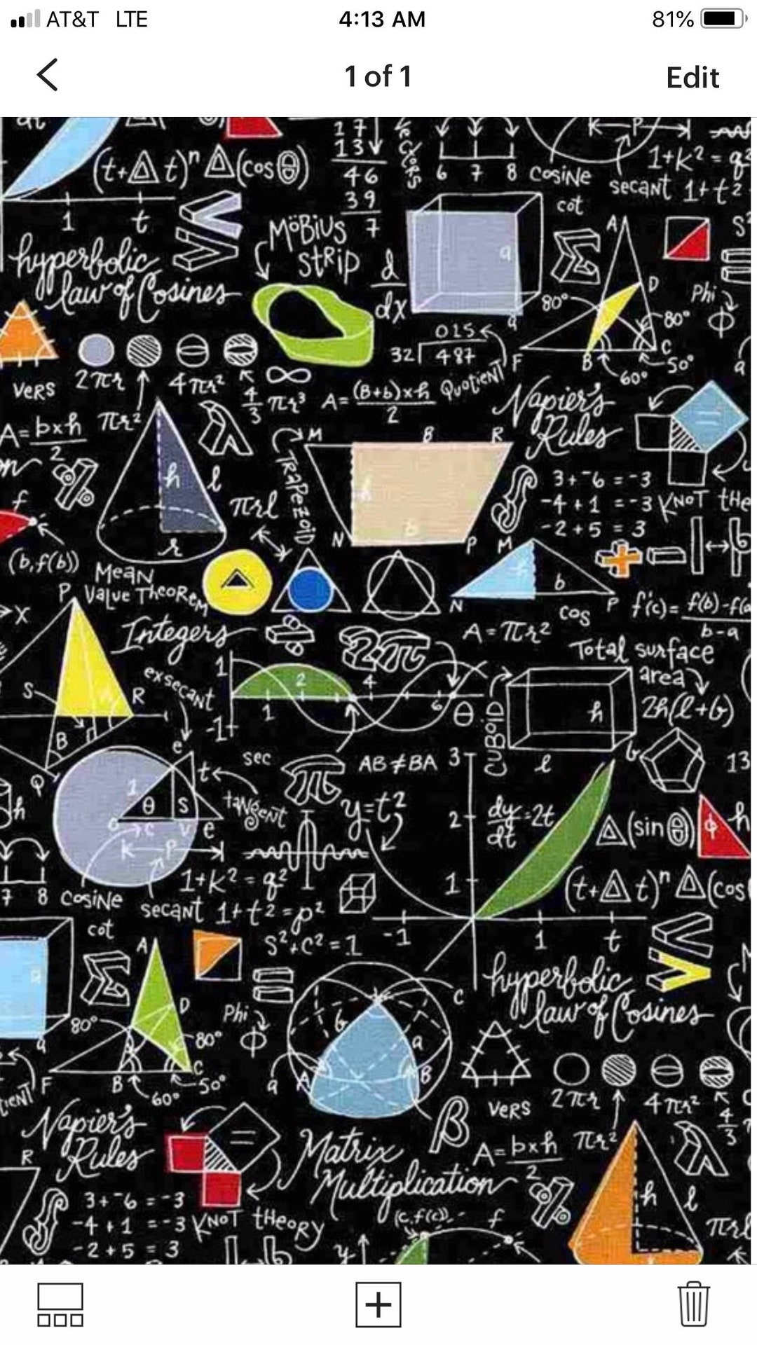 Mathematics Fabric - Etsy