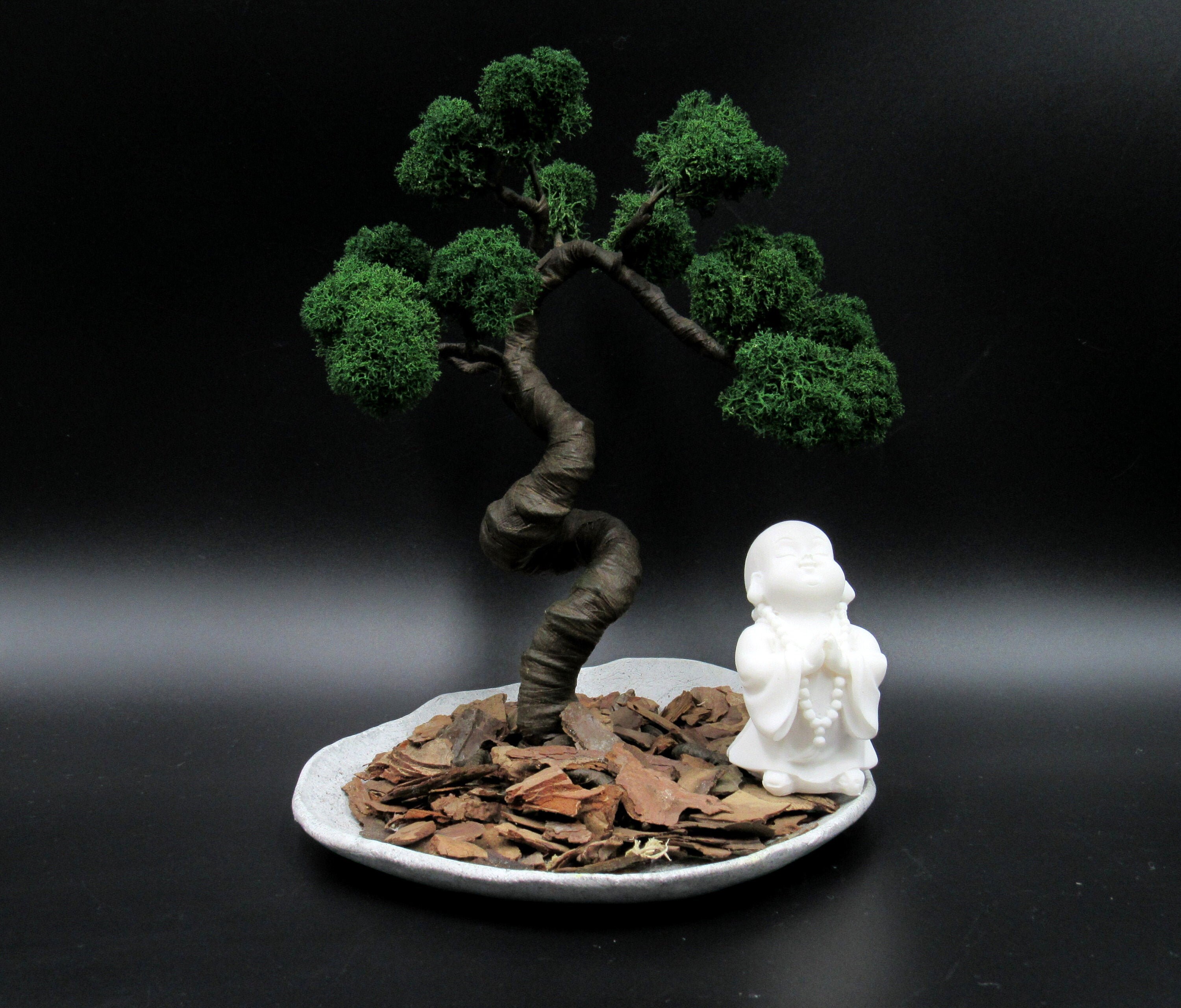 Zen Garden Buddhist Monk Statue Artificial Tree Spiiritual - Etsy Australia