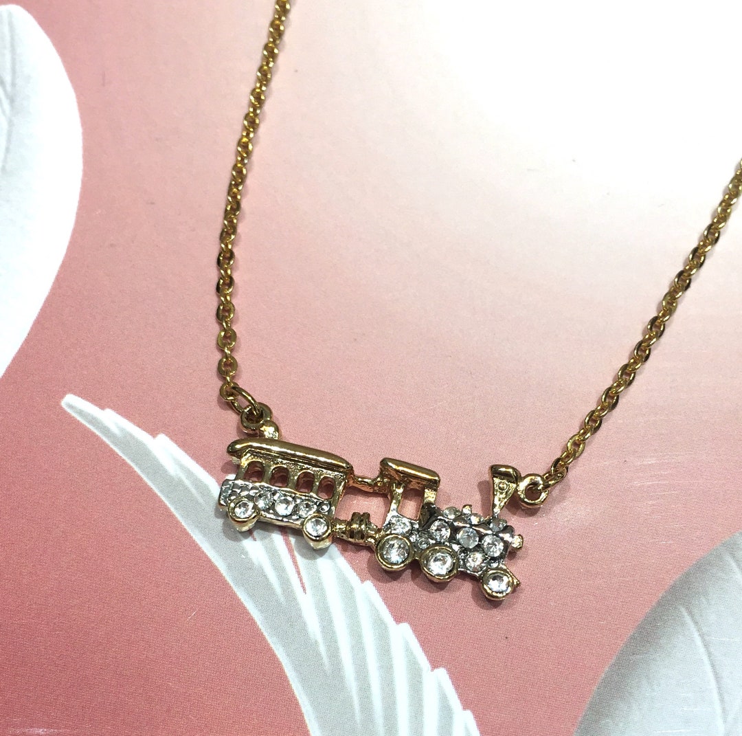 VINTAGE Necklace - Crystal Train - Etsy