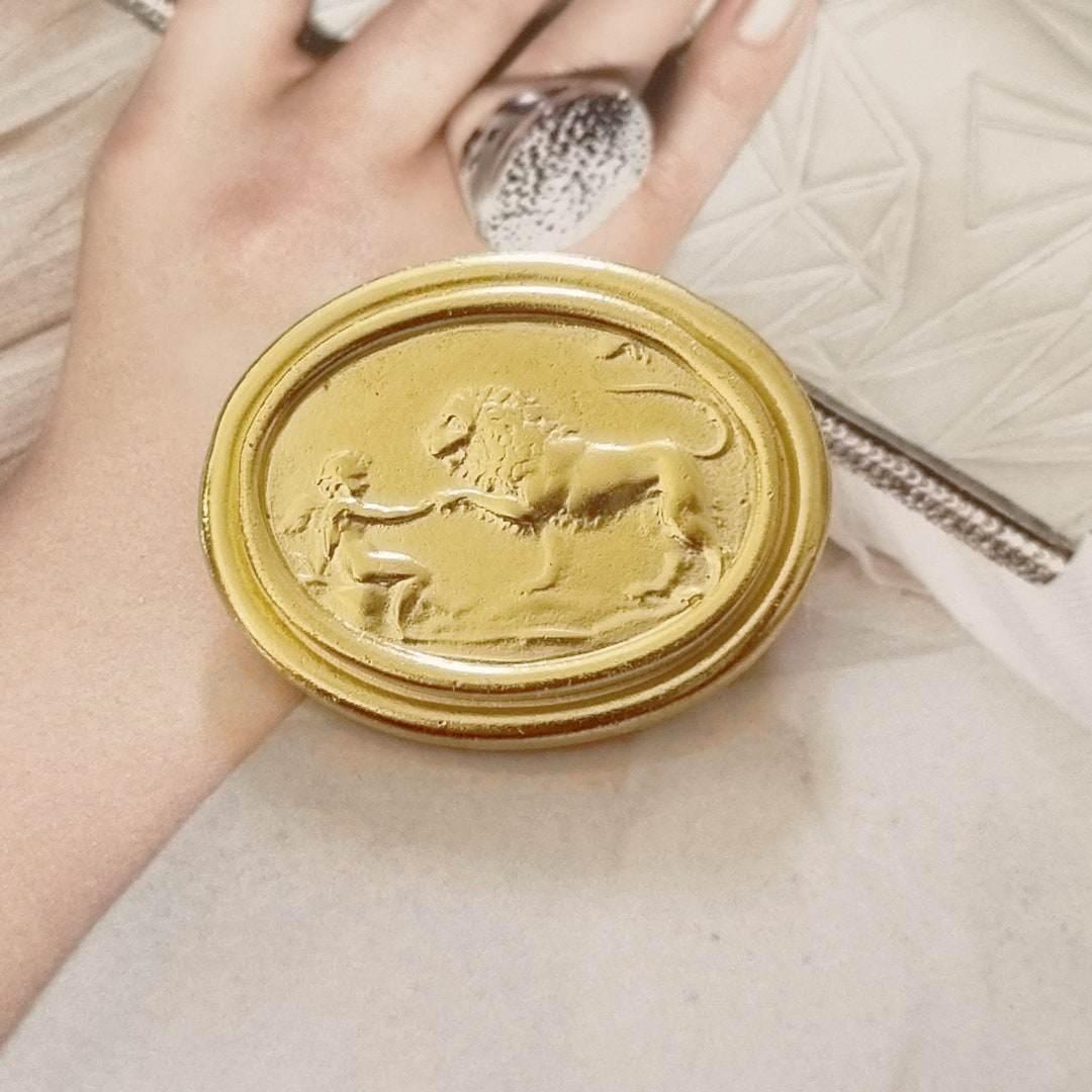 VINTAGE CAURA Brooch Made by SPHINX – Angel and Lion - Etsy