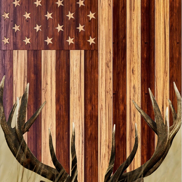 Deer American Flag - Etsy