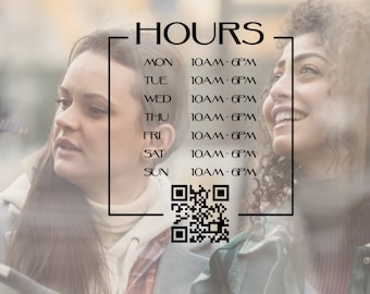 Store Hours Decal Multiple Colors and Sizes Custom Hours Vinyl Decal ...