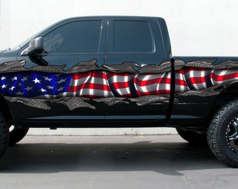 Ripped flag decal | Etsy