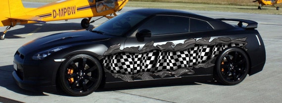Checkered Flag Full Color Car Vinyl Design Racing Flag Wrap | Etsy