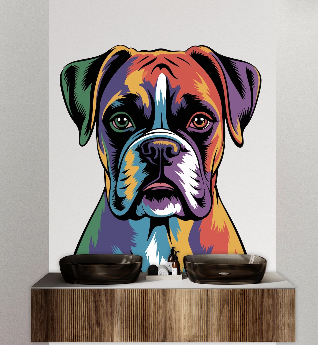 Boxer Dog Wall Decal Dog Decor Dog Kids Dog Wall Art Decal Dog Lover ...