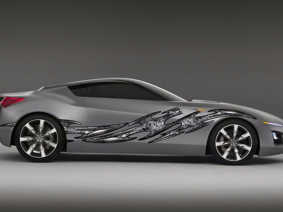 Silver Tribal Full Color Car Vinyl Design, Tribal Car Wrap, Car Vinyl ...