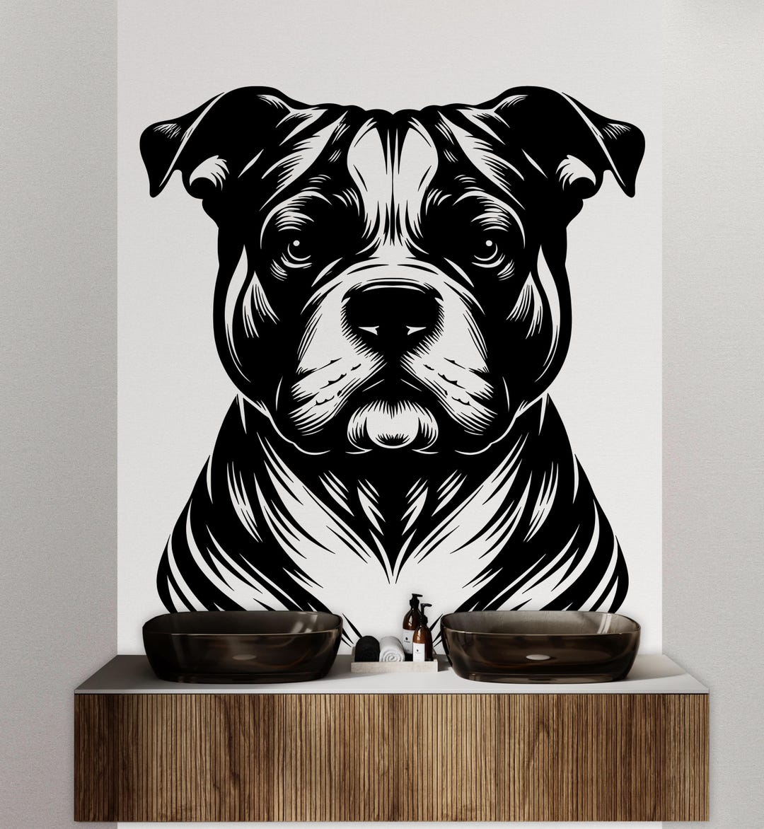 American Bully Dog Wall Decal Dog Decor Dog Kids Dog Wall Art Decal Dog ...