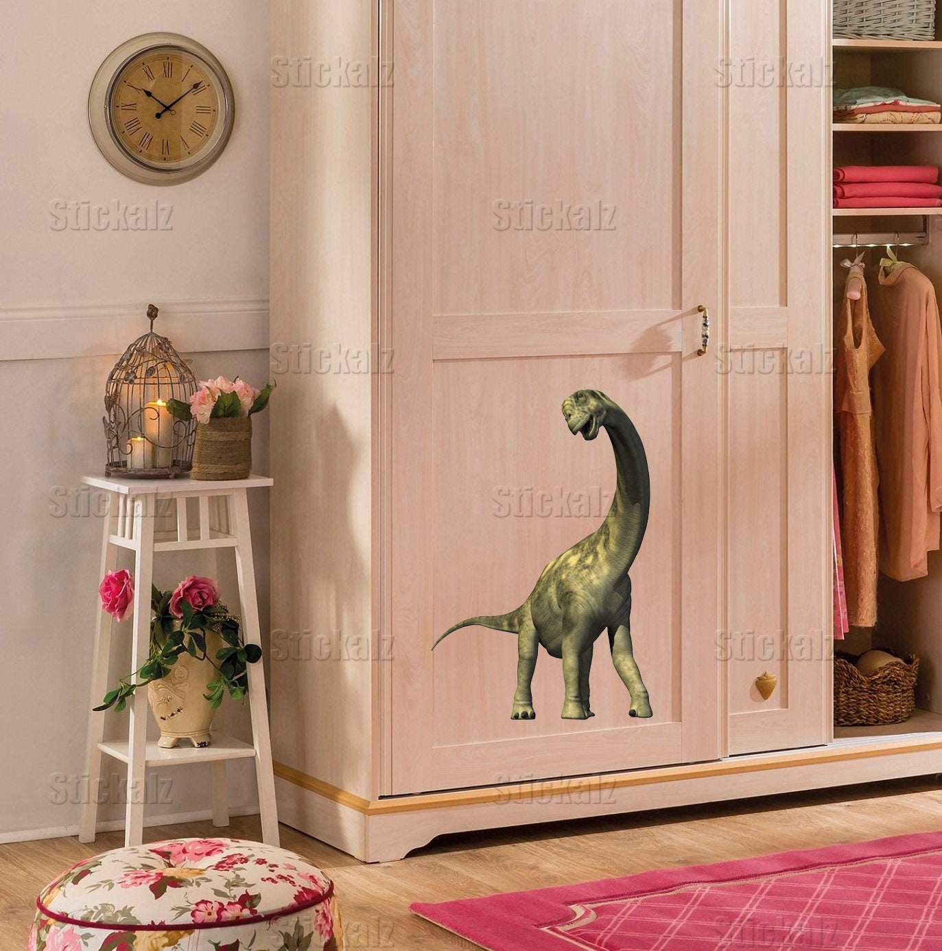 Dinosaur Full Color Decal, Diplodocus Full Color Sticker, Wall Art Cn ...