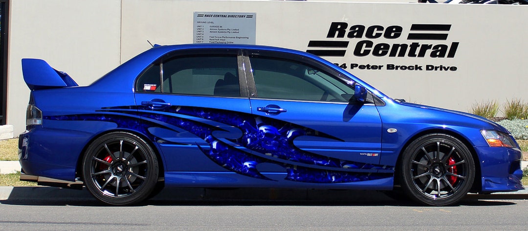 Tribal Skulls Full Color Car Vinyl Design, Tribal Skull Car Side Vinyl ...