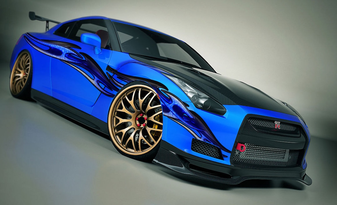 Blue Tribal Full Color Car Vinyl Design, Tribal Car Wrap, Car Vinyl Zzz ...