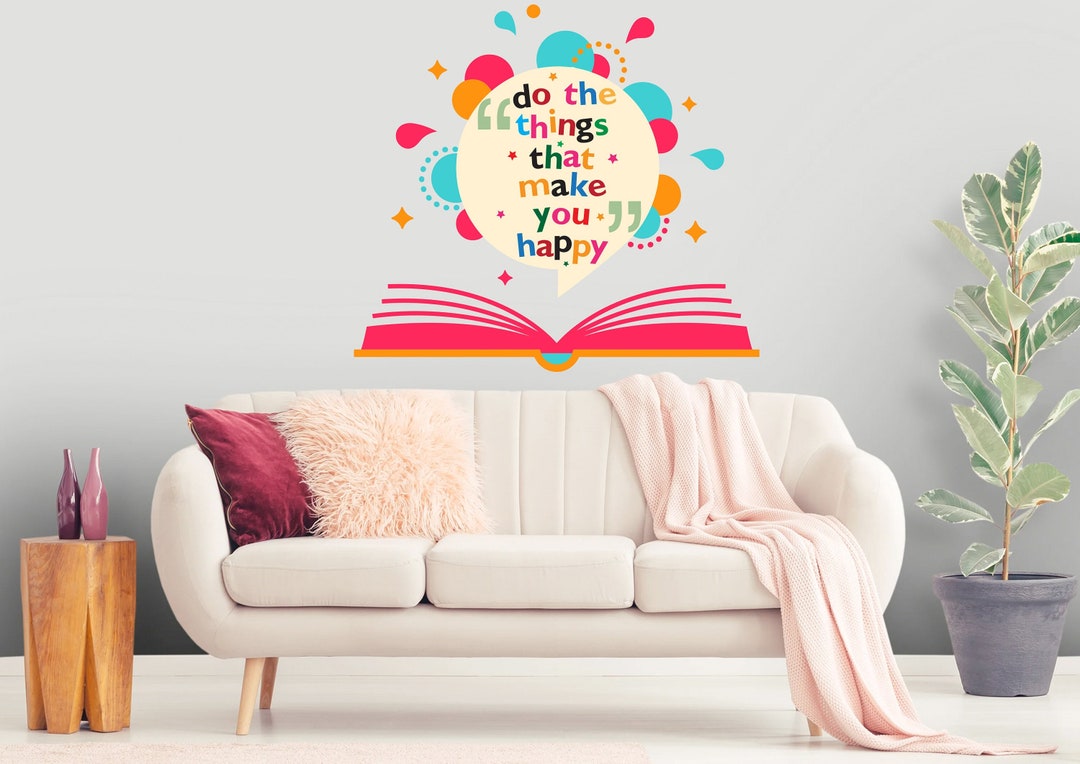 Book Wall Decal Library Wall Decor Office Wall Decal Reading Wall Art ...