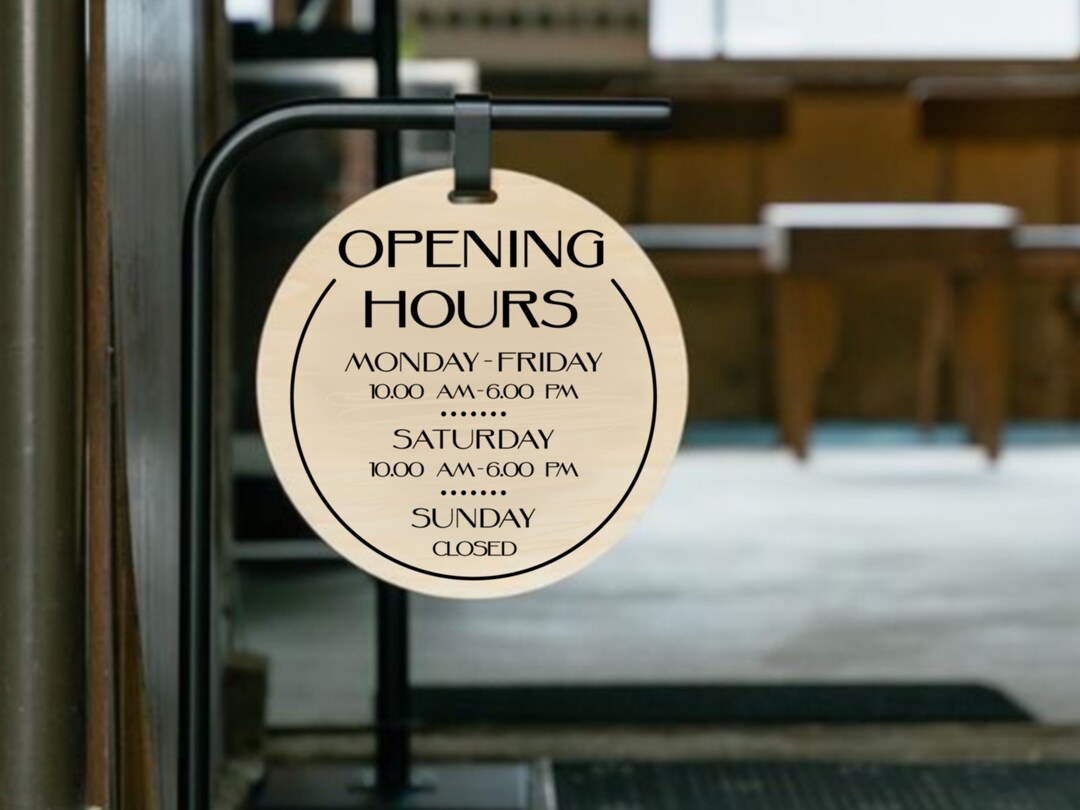 Hours of Operation Decal, Business Hours Decal, Store Hours Decal ...