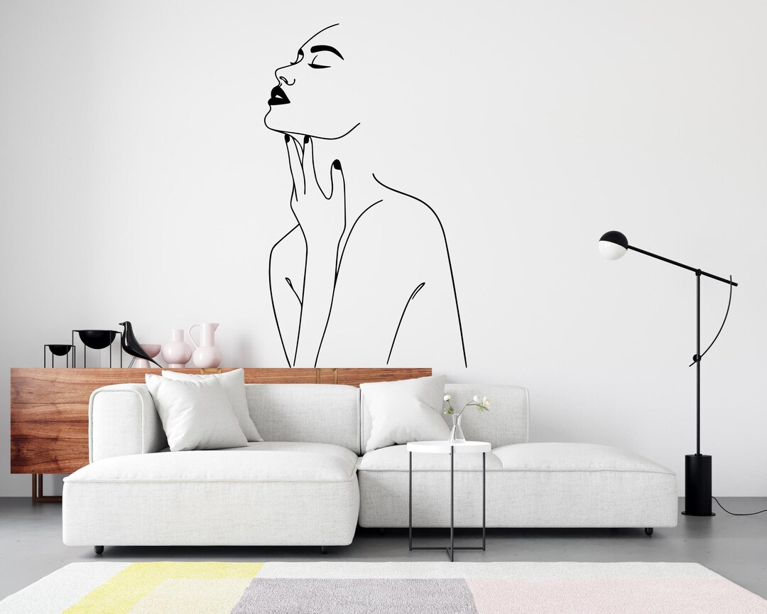 Girl Line Art Wall Decal, Girl Decor, Girl Wall Stickers - Etsy